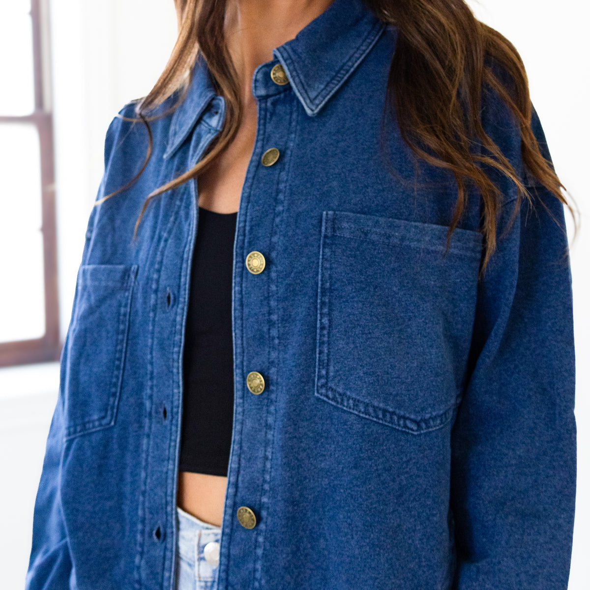 Krissy Cropped Button Down Jacket – MAC Collection