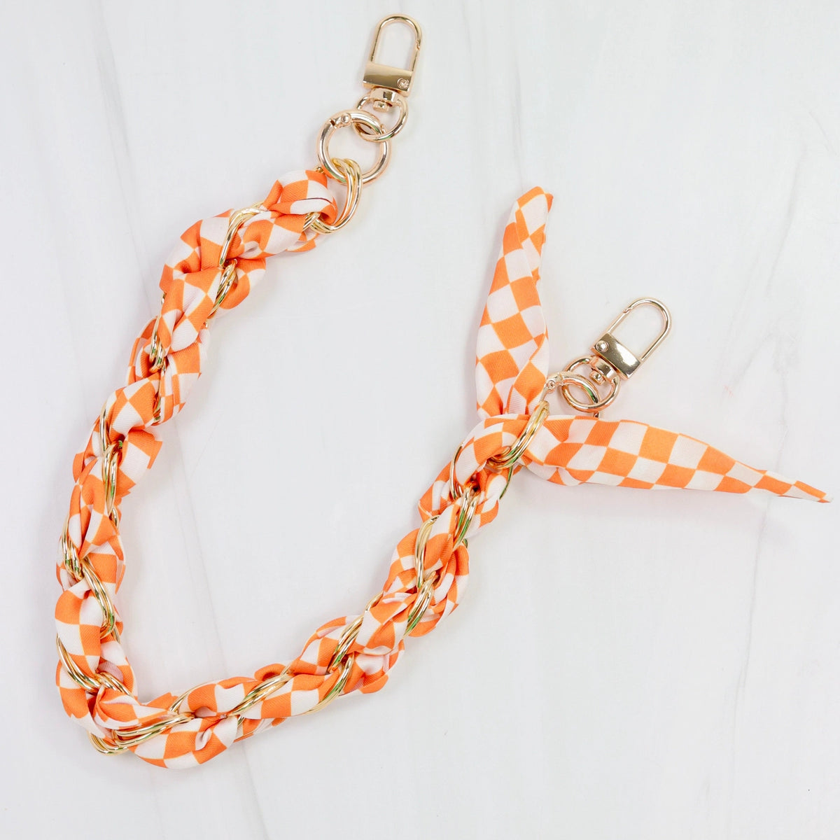 Scarf Purse Chain - Orange Checkered – MAC Collection