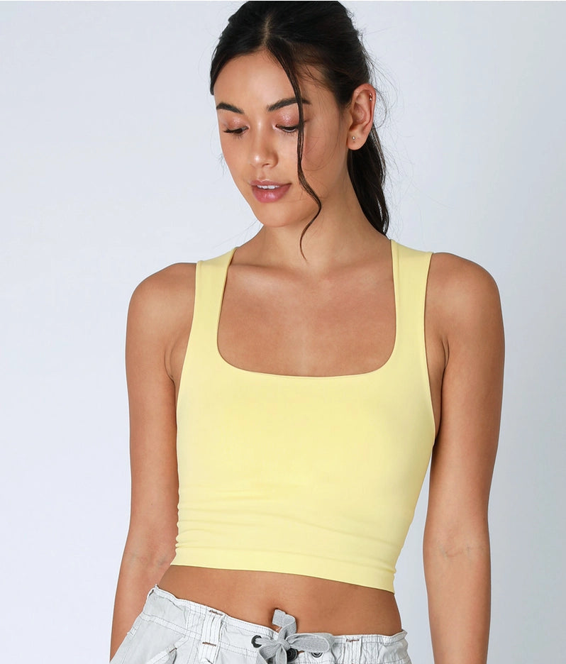 Clean Line Square Neck Top - Lemon – MAC Collection