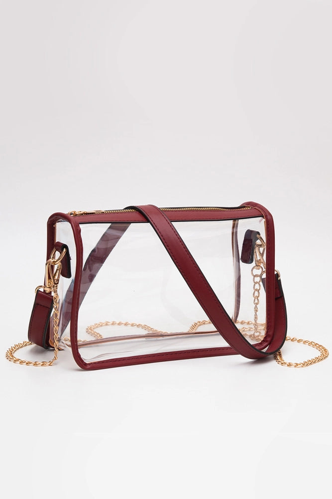 Clear Gameday Rectangle Purse - Maroon – MAC Collection